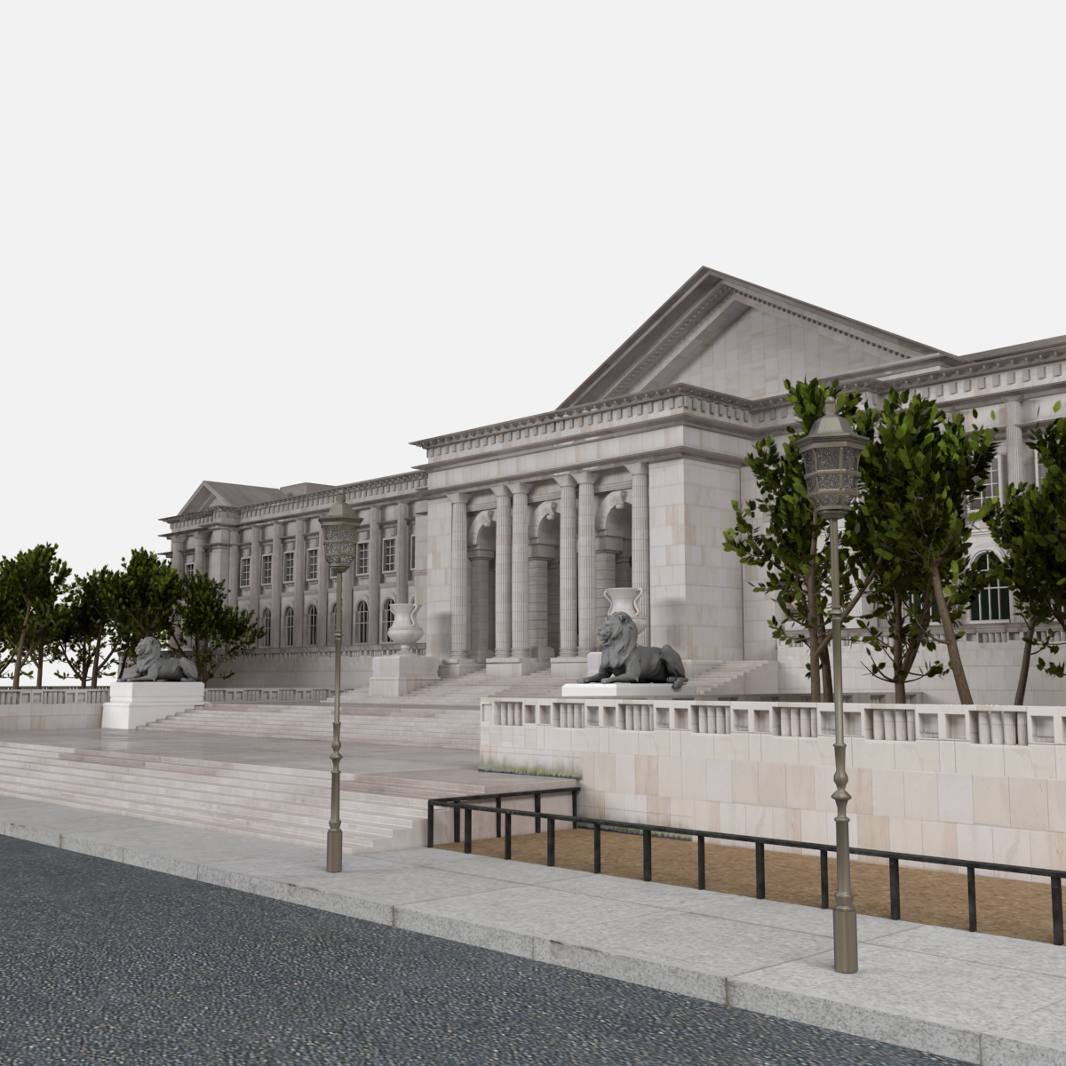 library exterior 3d model