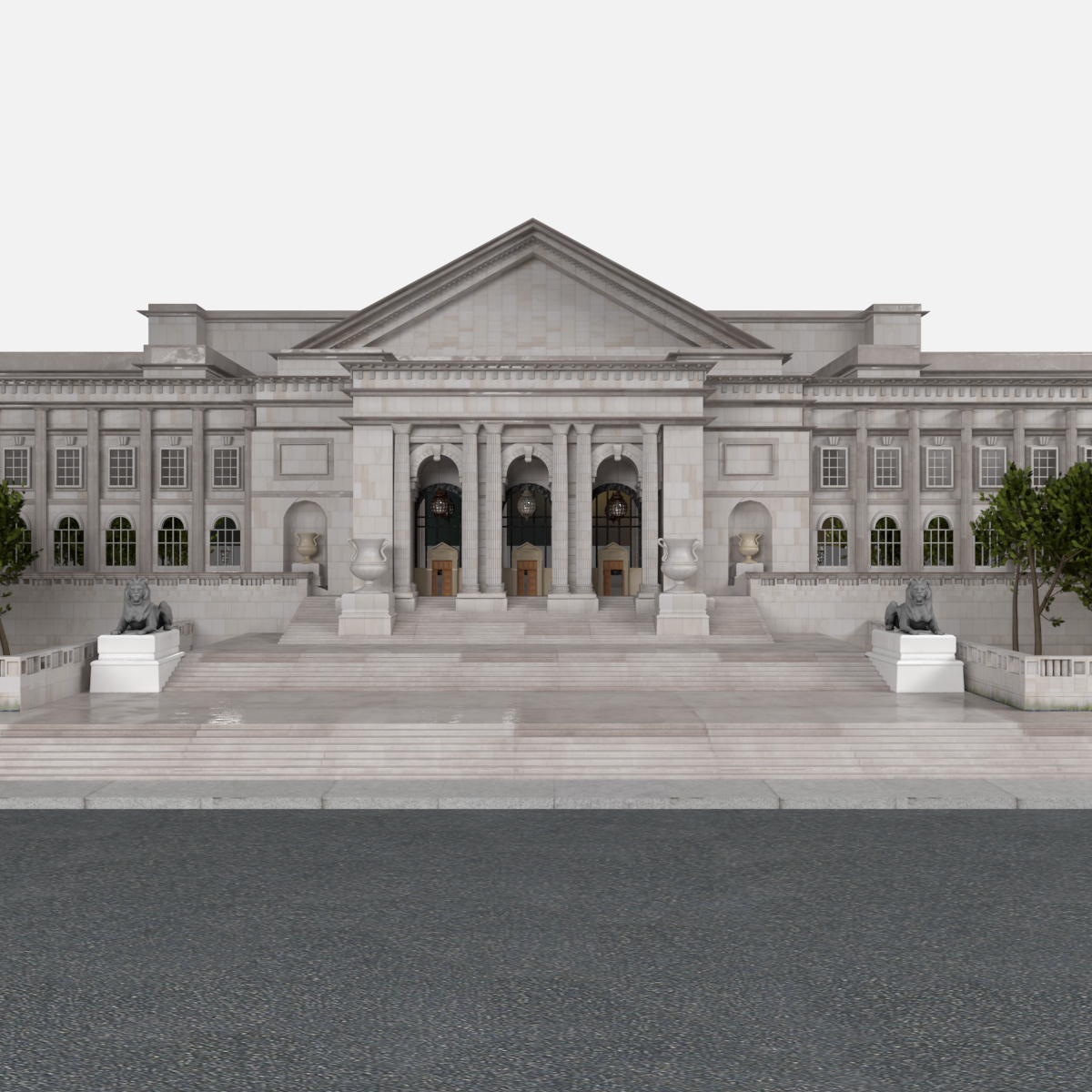 library exterior 3d model