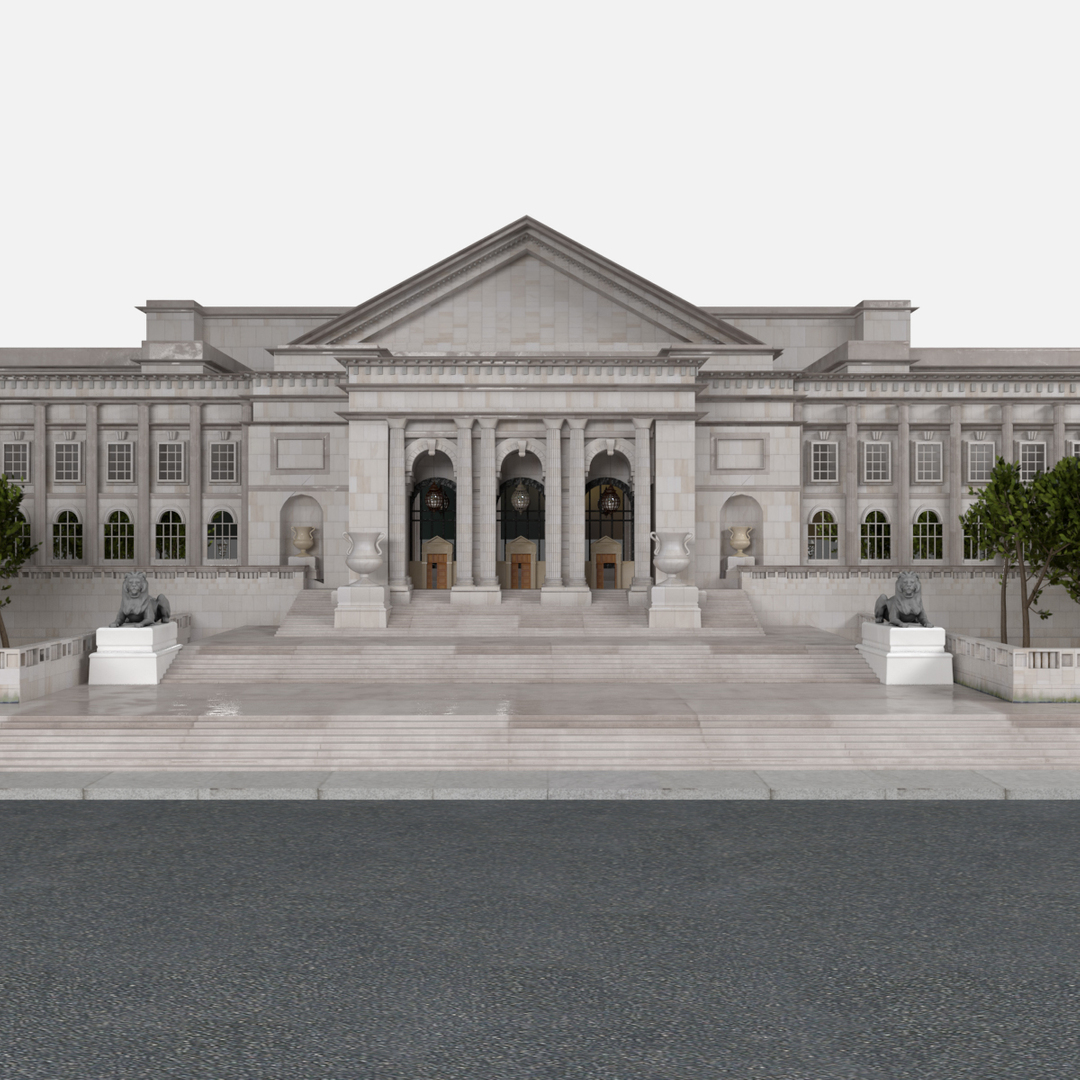 library exterior 3d model