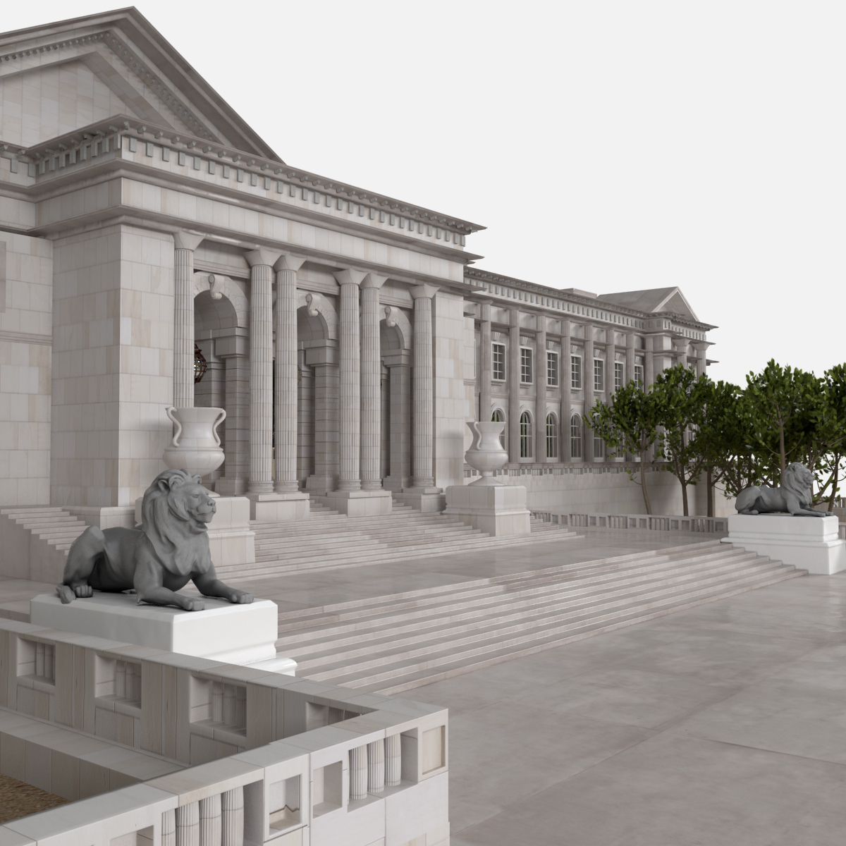 library exterior 3d model