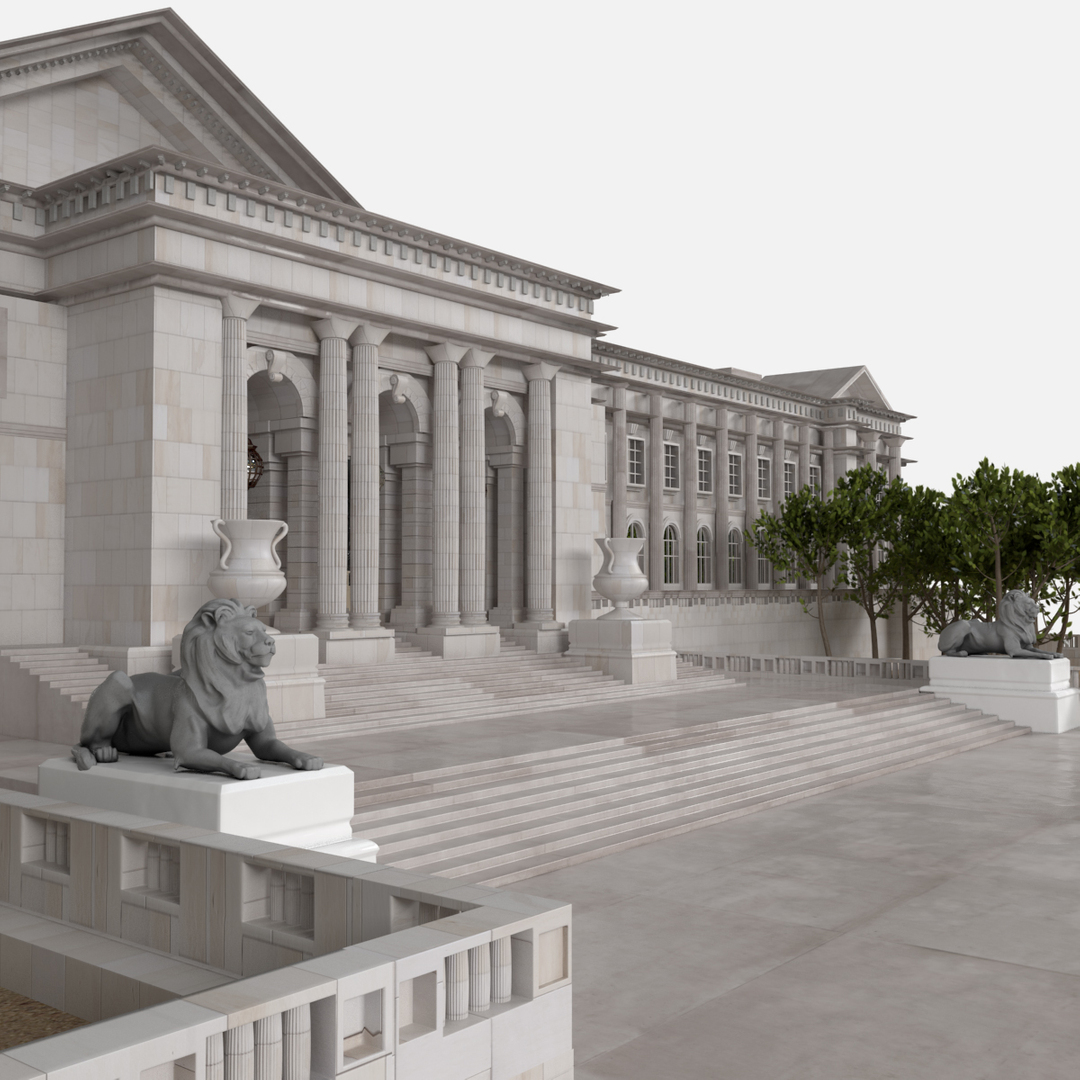 library exterior 3d model