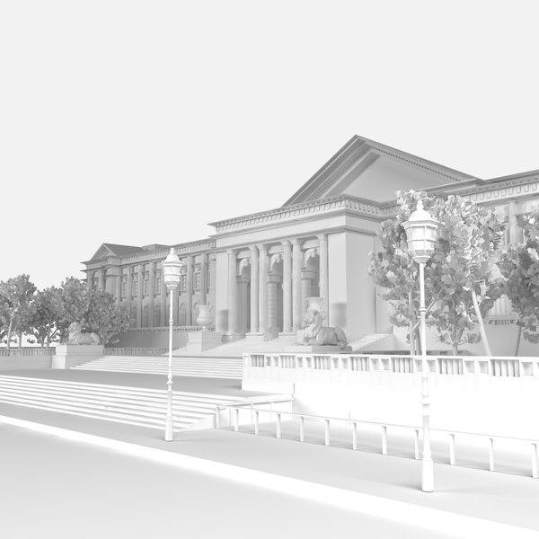 library exterior 3d model