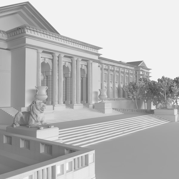 library exterior 3d model