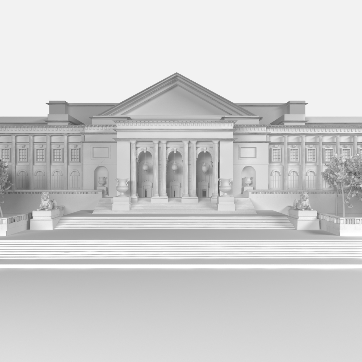 library exterior 3d model