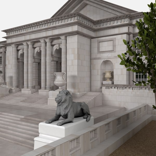 library exterior 3d model