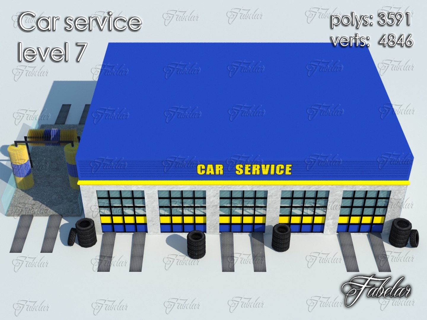 3d Model Car Service Level 7
