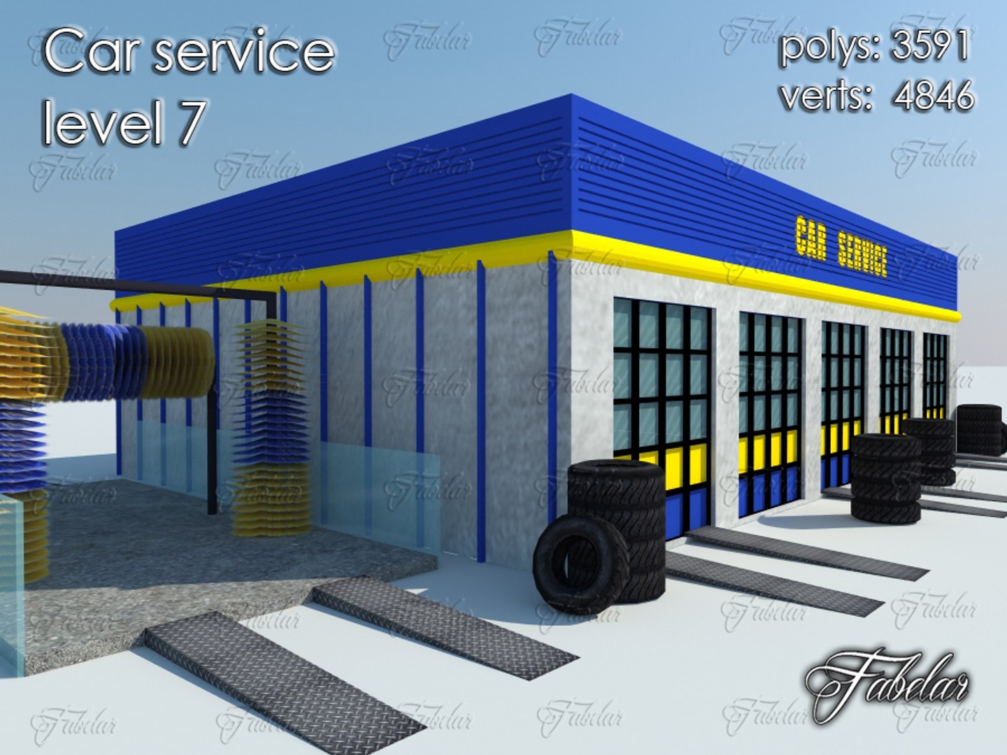 3d Model Car Service Level 7