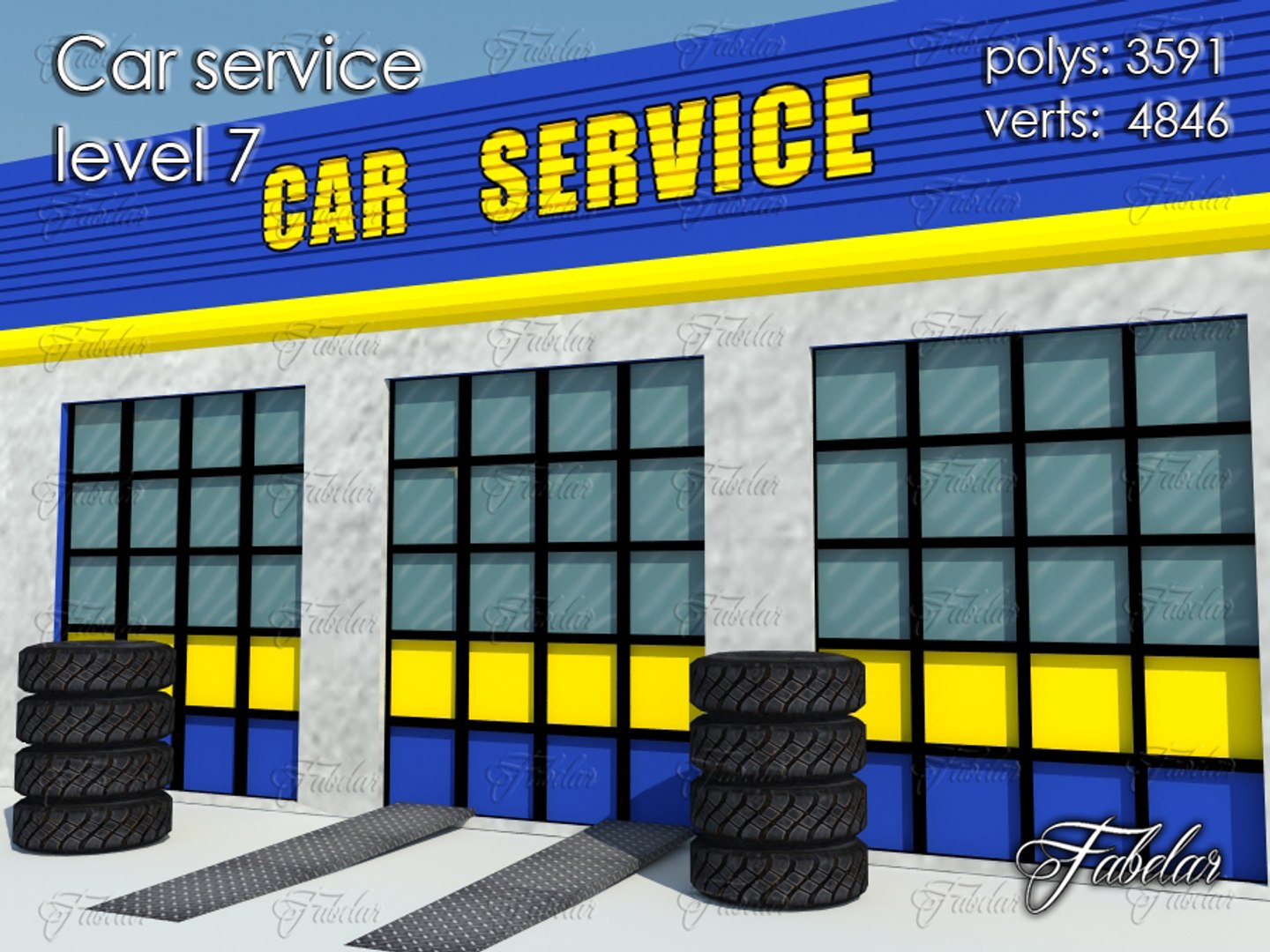 3d model car service level 7