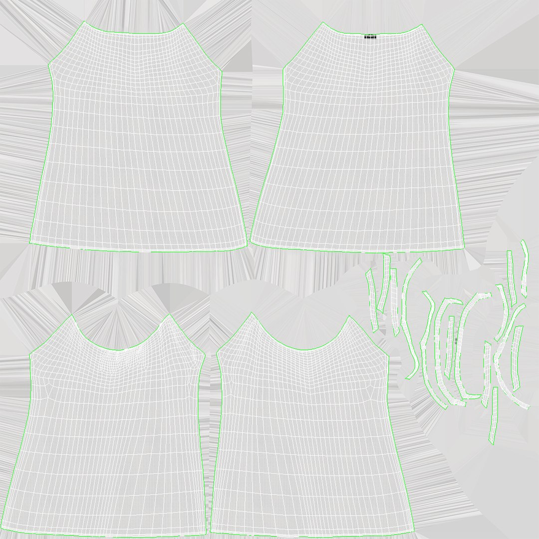 Sleeveless Flat Female Type 02 Front Blank White And Branded Heather 3D ...