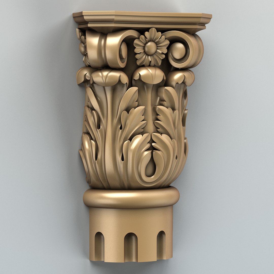 3d Carved Column Capital Model