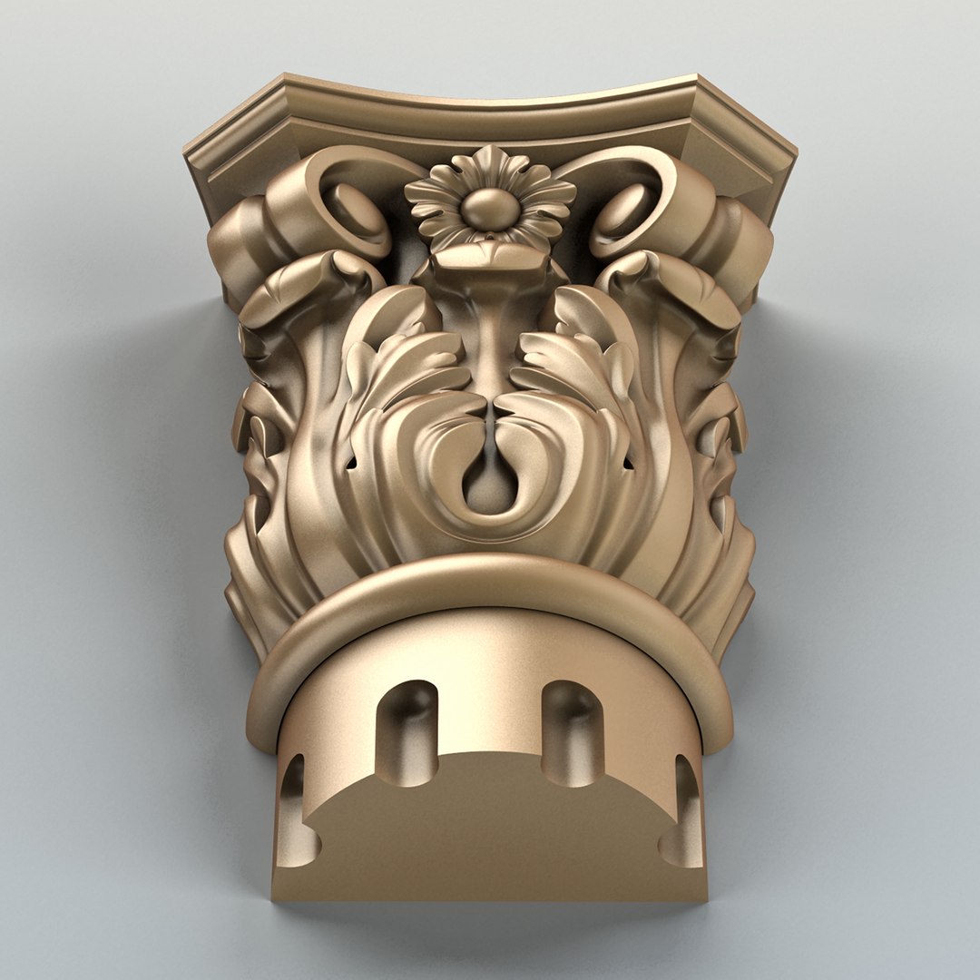 3d Carved Column Capital Model