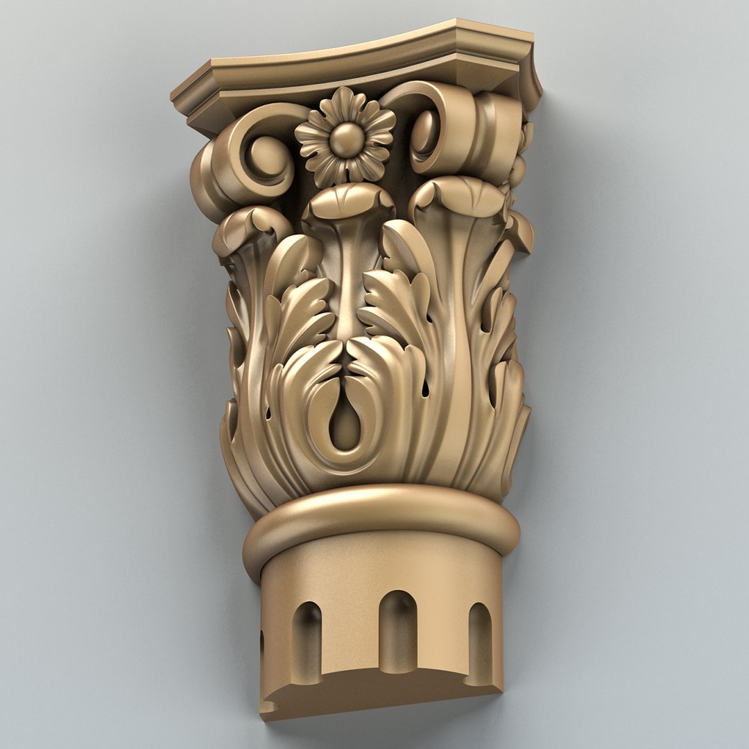 3d Carved Column Capital Model
