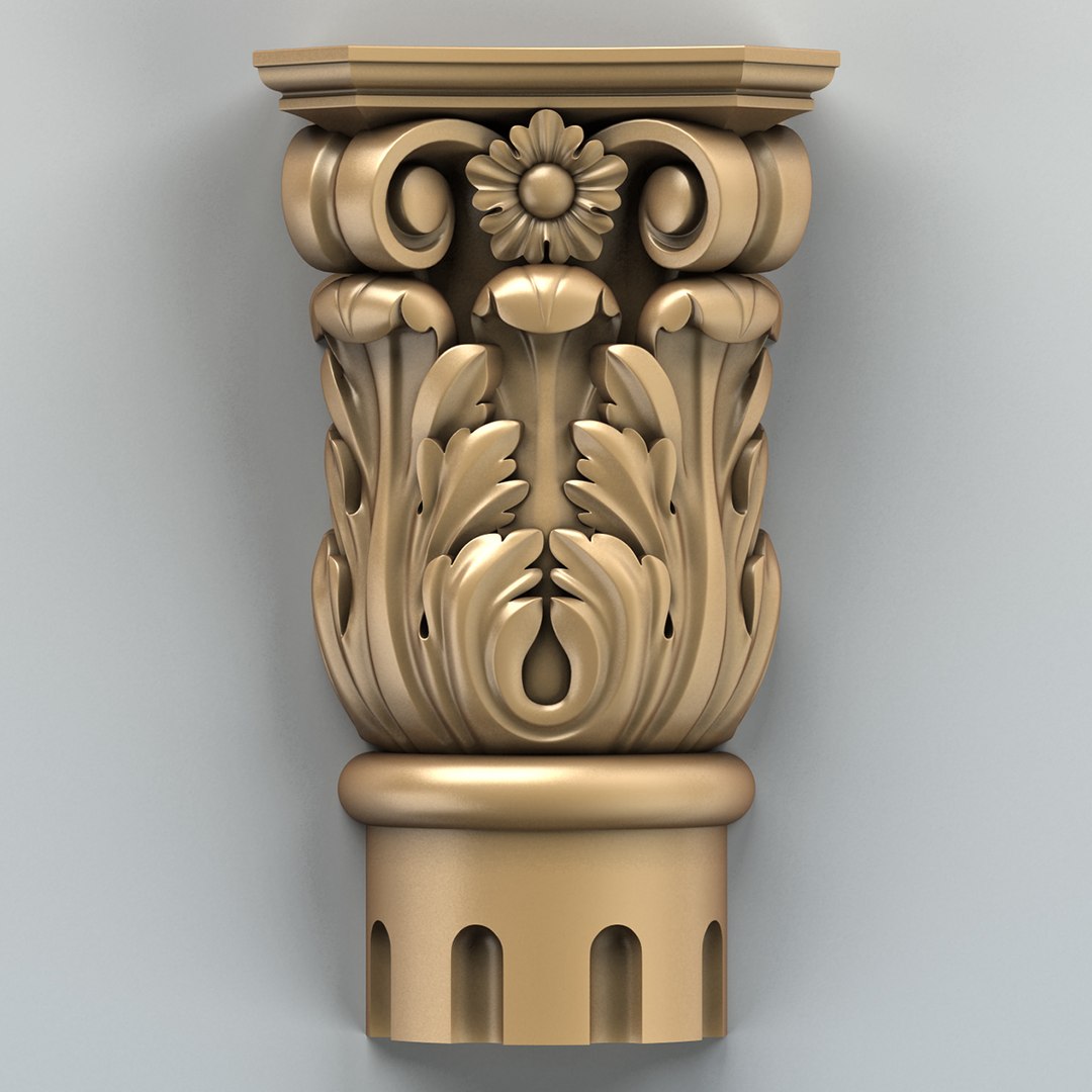 3d Carved Column Capital Model