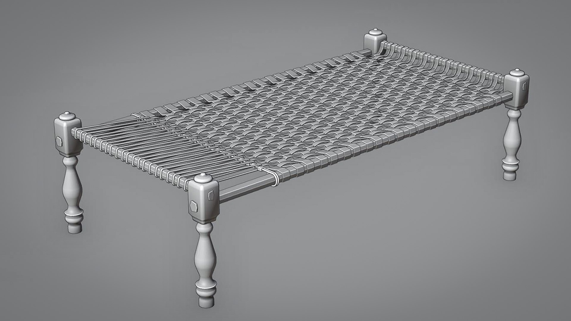 Charpai Cot 3D Model - TurboSquid 2215430