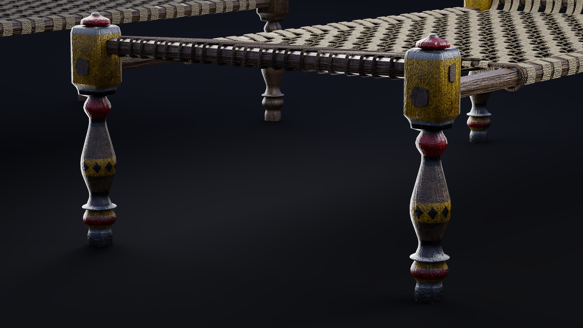 Charpai Cot 3D Model - TurboSquid 2215430