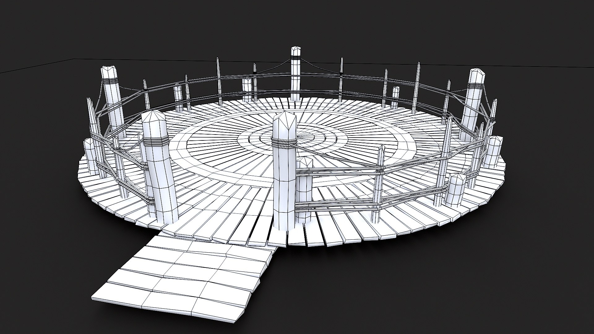 3D Medieval Wooden Circular Platform Arena 4 - TurboSquid 2360323