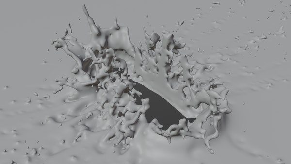 modelo 3d Simulación animada de salpicaduras de agua líquida ...