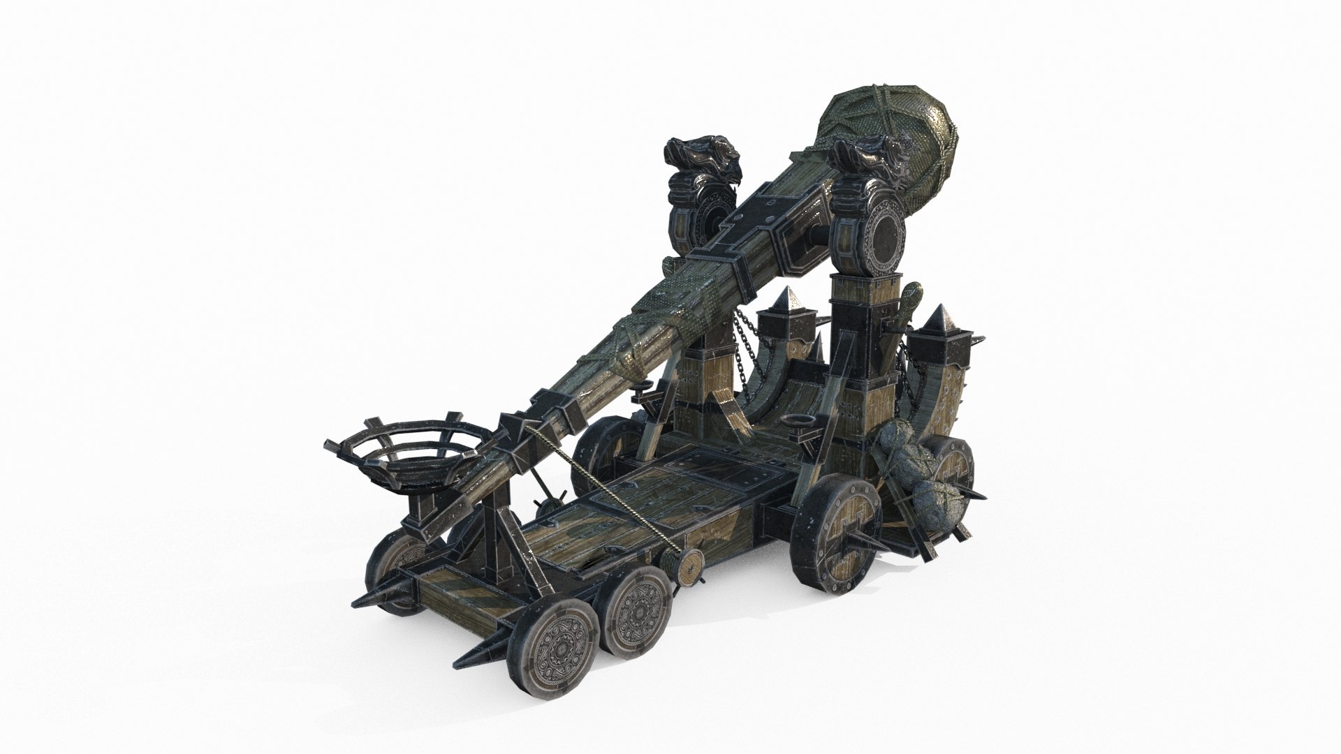 3D Model Ancient Weapon Catapult - TurboSquid 2036942