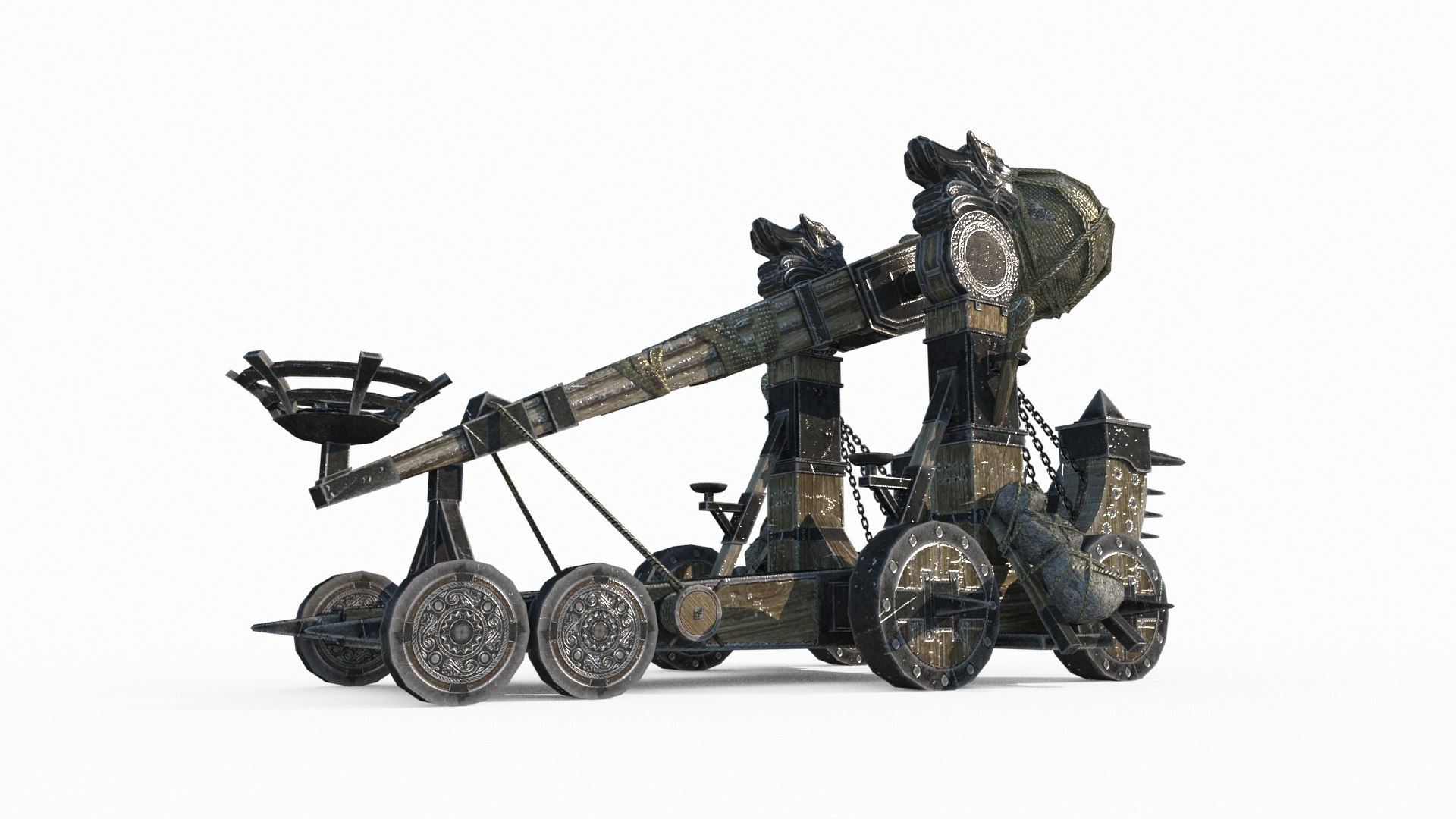 3D Model Ancient Weapon Catapult - TurboSquid 2036942