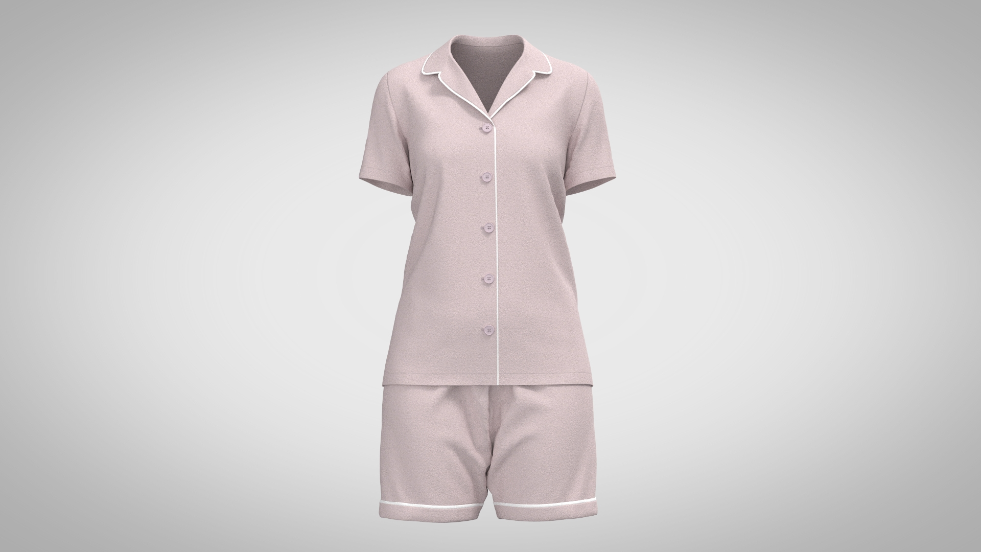 Women Short Sleeve Pajama Outfit 3D Model - TurboSquid 1983809