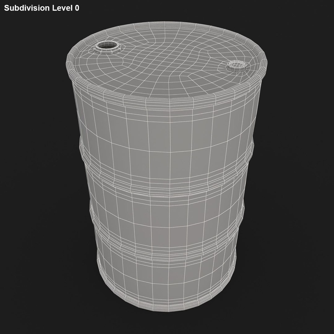 realistic oil barrel black 3d model
