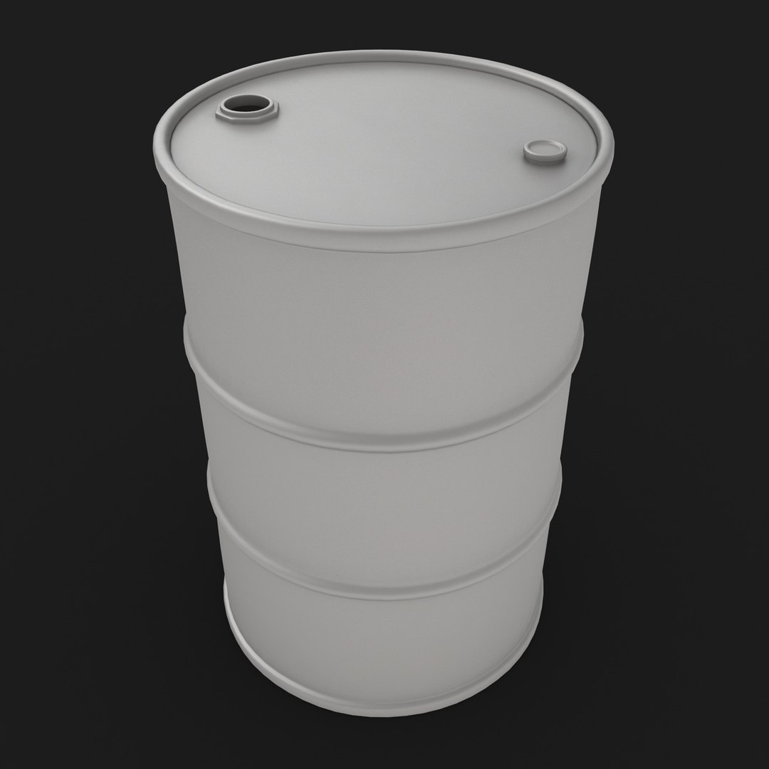 realistic oil barrel black 3d model