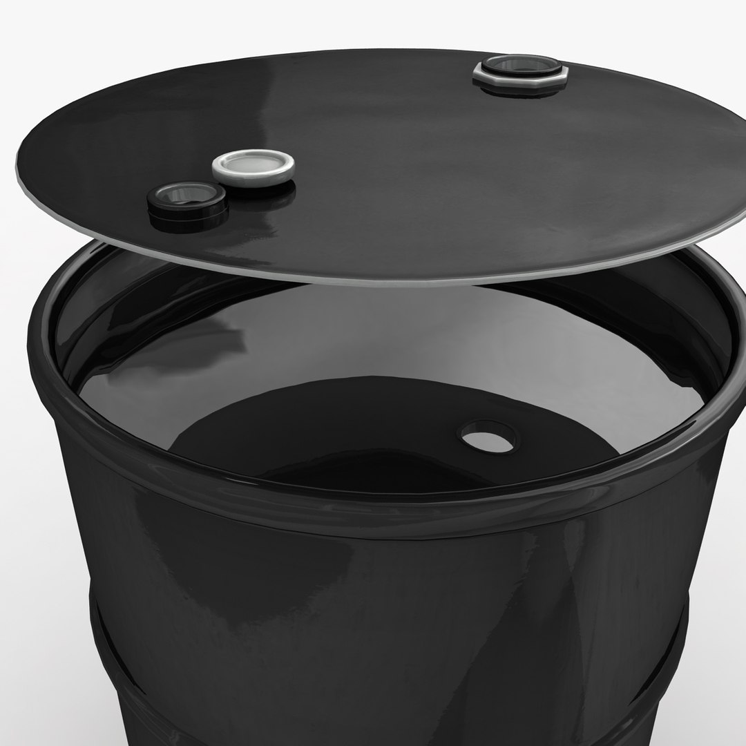 realistic oil barrel black 3d model