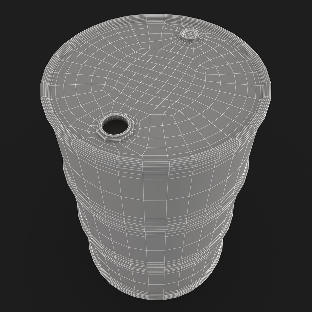 realistic oil barrel black 3d model