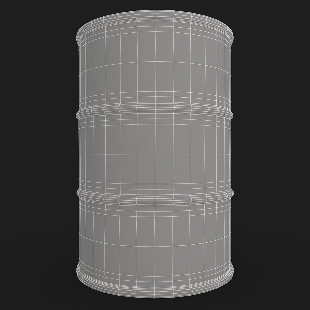 realistic oil barrel black 3d model