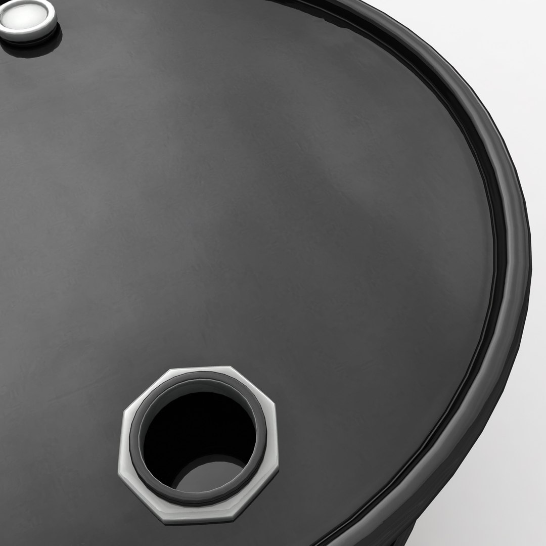realistic oil barrel black 3d model