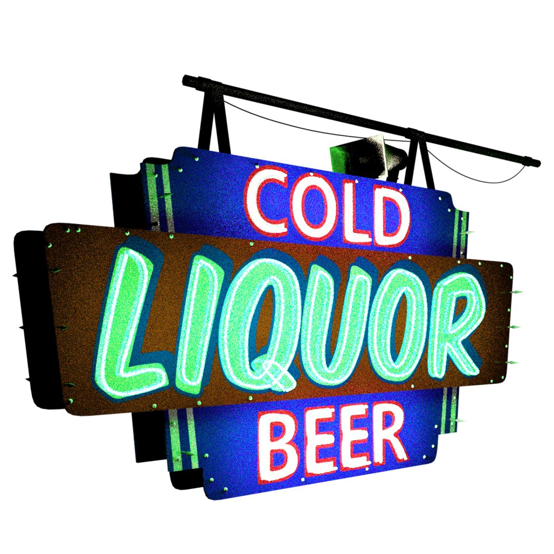 Liquors Store Sign 3d Lwo