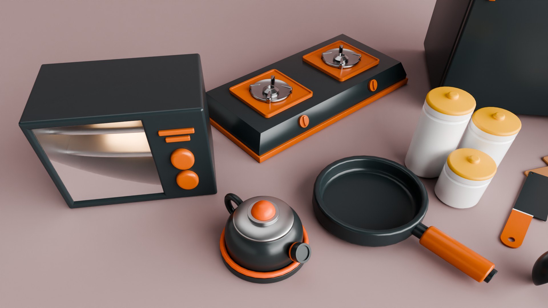 Free Comprehensive 3D Kitchen Appliance And Utensil Set 3D Model ...