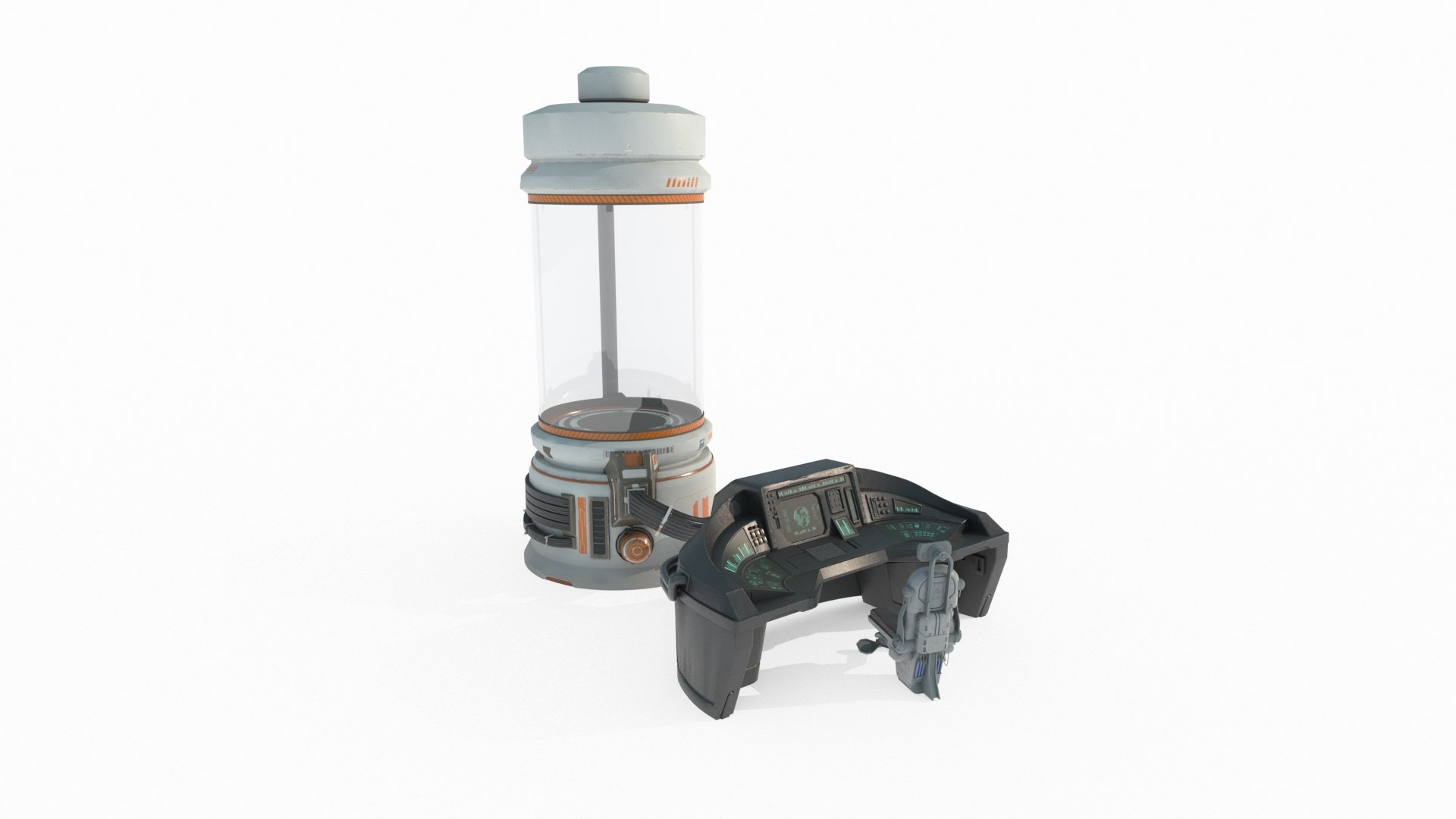 3D Futuristic Science Fiction Experiment Tank - TurboSquid 2279869