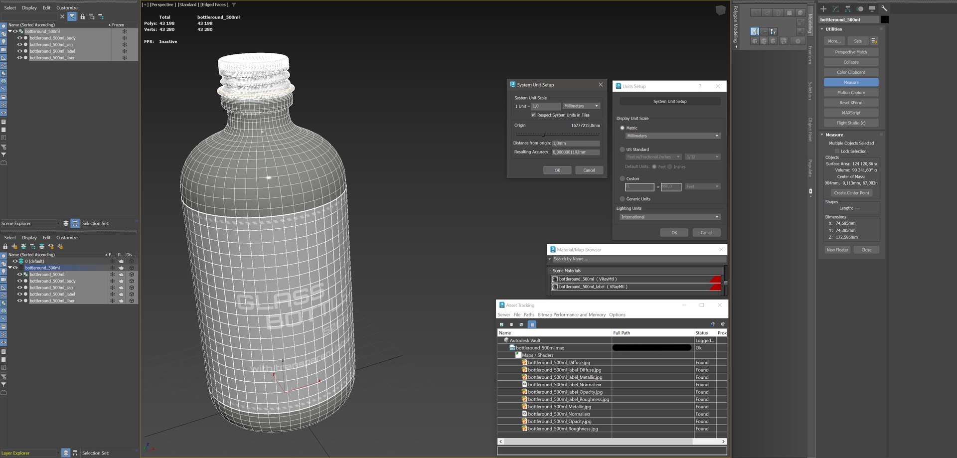 3D Round Bottle 500ml Model - TurboSquid 2258128