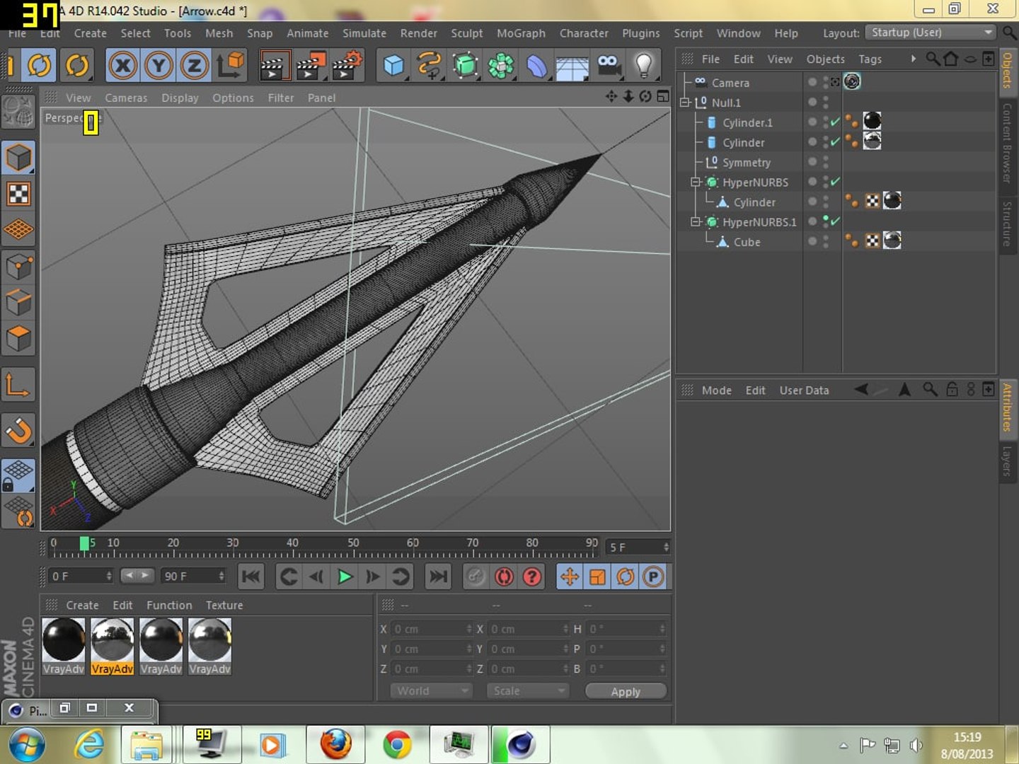 3d model arrow rendered realistic
