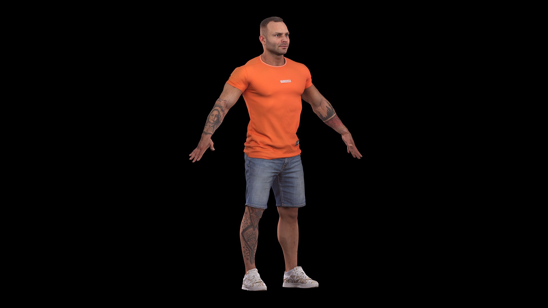 3D Cleaned A Pose Scan Garrott Dressed Model - TurboSquid 1976671