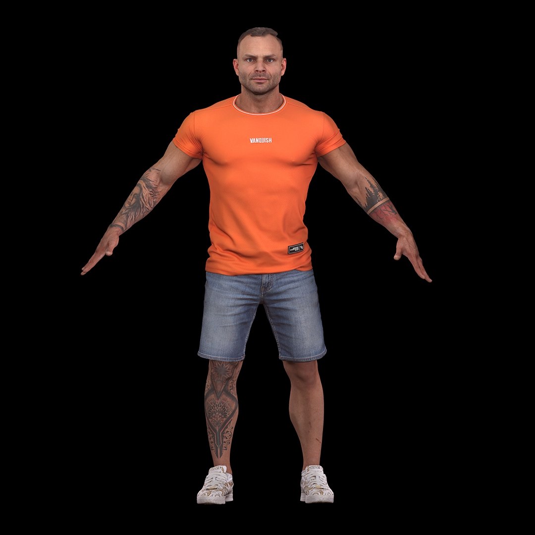 3D Cleaned A Pose Scan Garrott Dressed Model - TurboSquid 1976671
