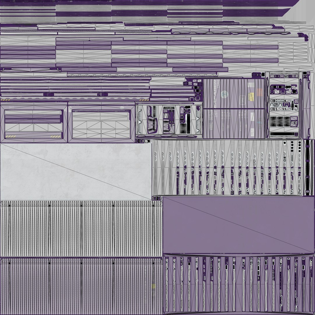 3D 20ft Cargo Container Purple Model - TurboSquid 2205841