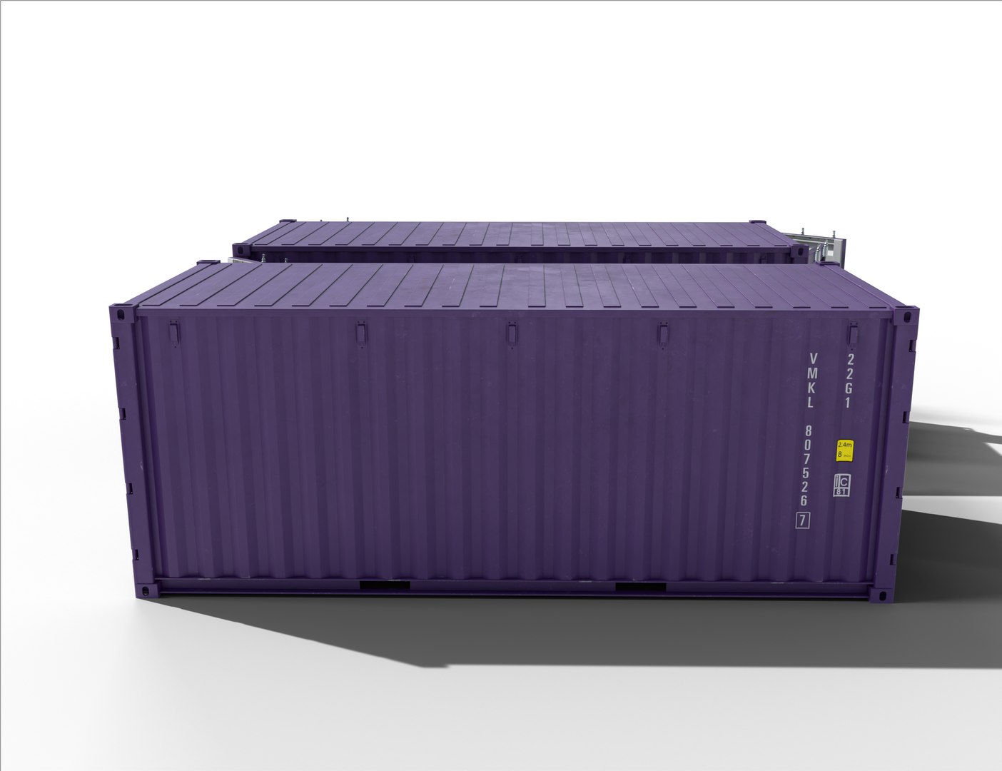 3D 20ft Cargo Container Purple Model - TurboSquid 2205841
