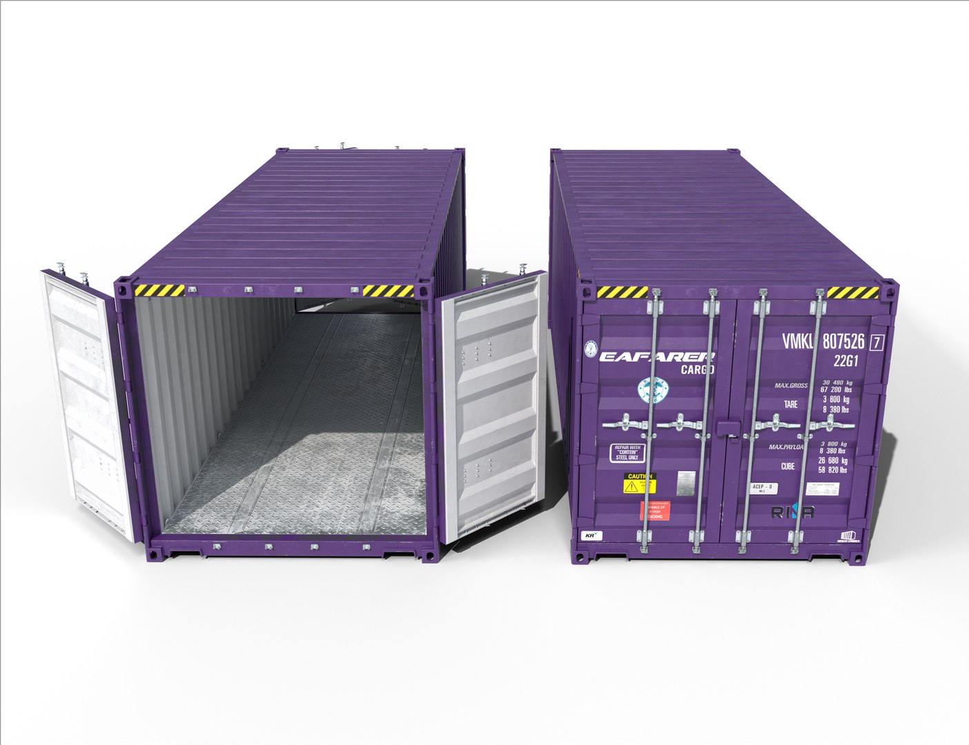 3D 20ft Cargo Container Purple Model - TurboSquid 2205841