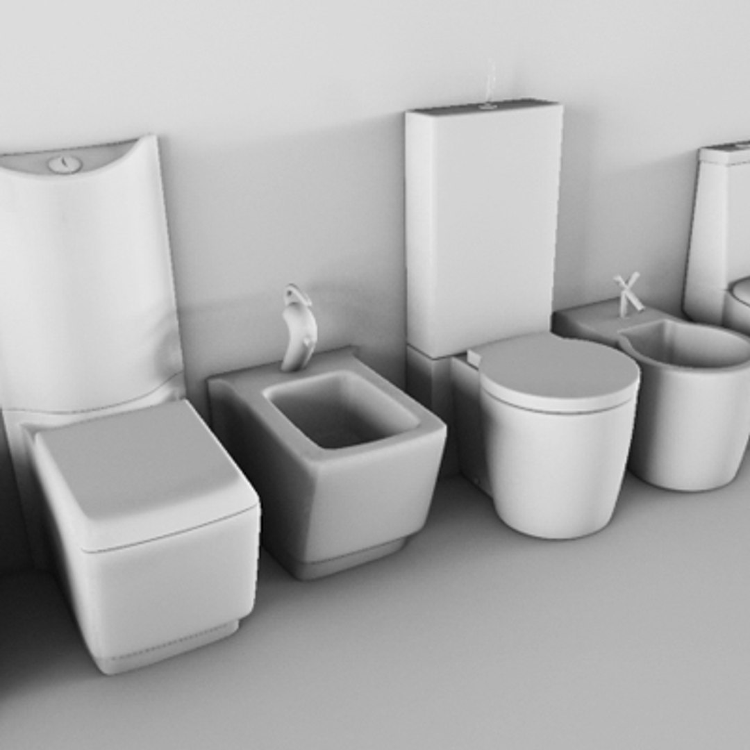 3d Model Of Monoblock Closet Bidets