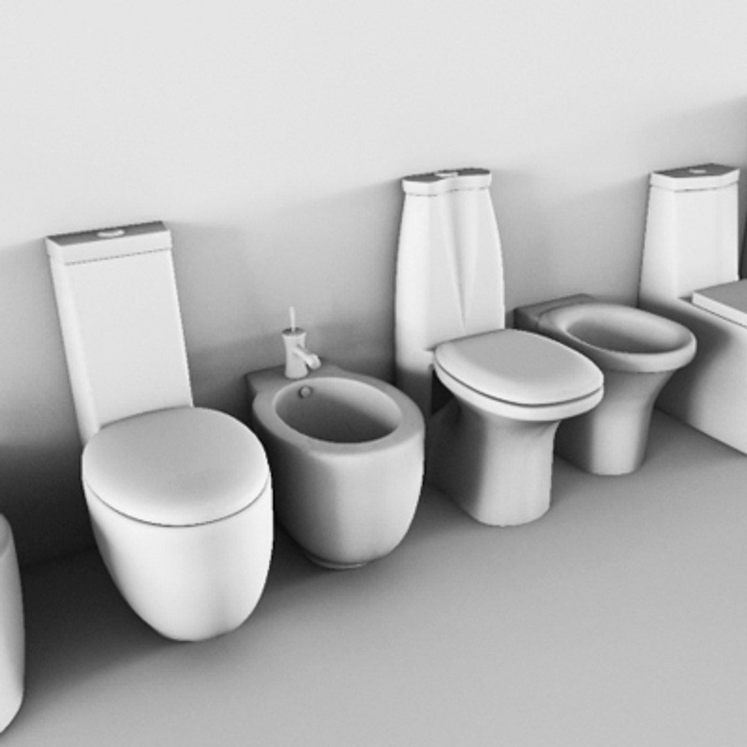 3d Model Of Monoblock Closet Bidets