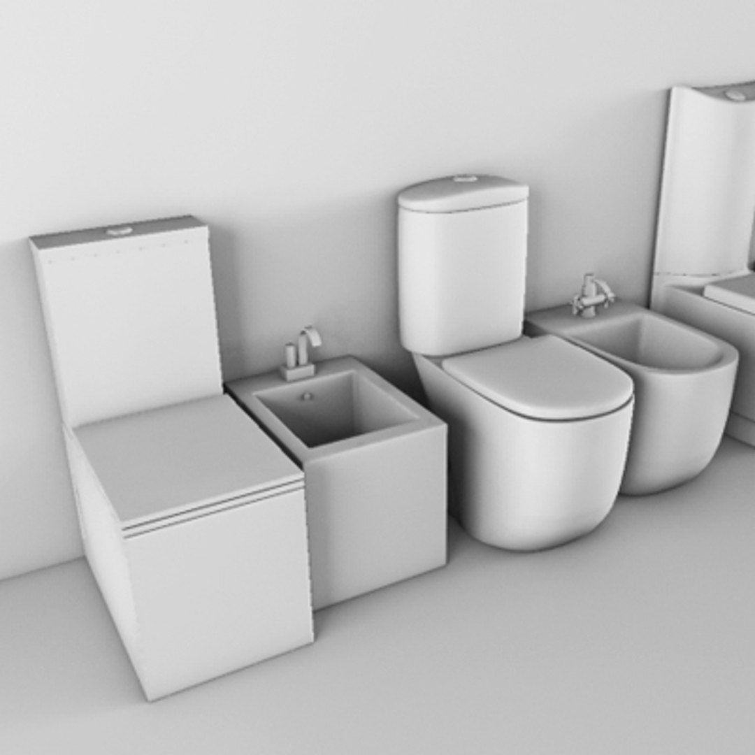 3d Model Of Monoblock Closet Bidets