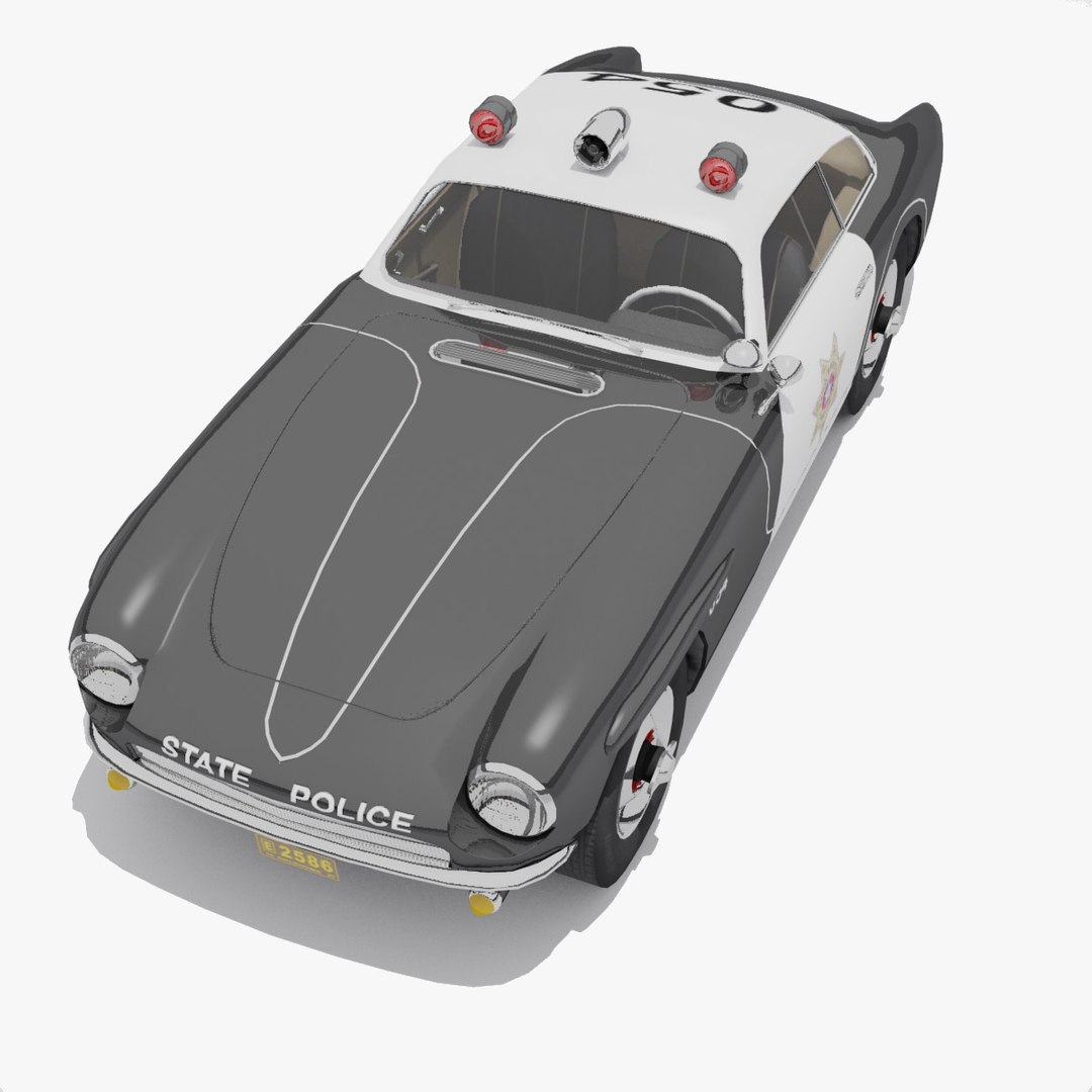 Police Tatra Prototype Car 3d Model