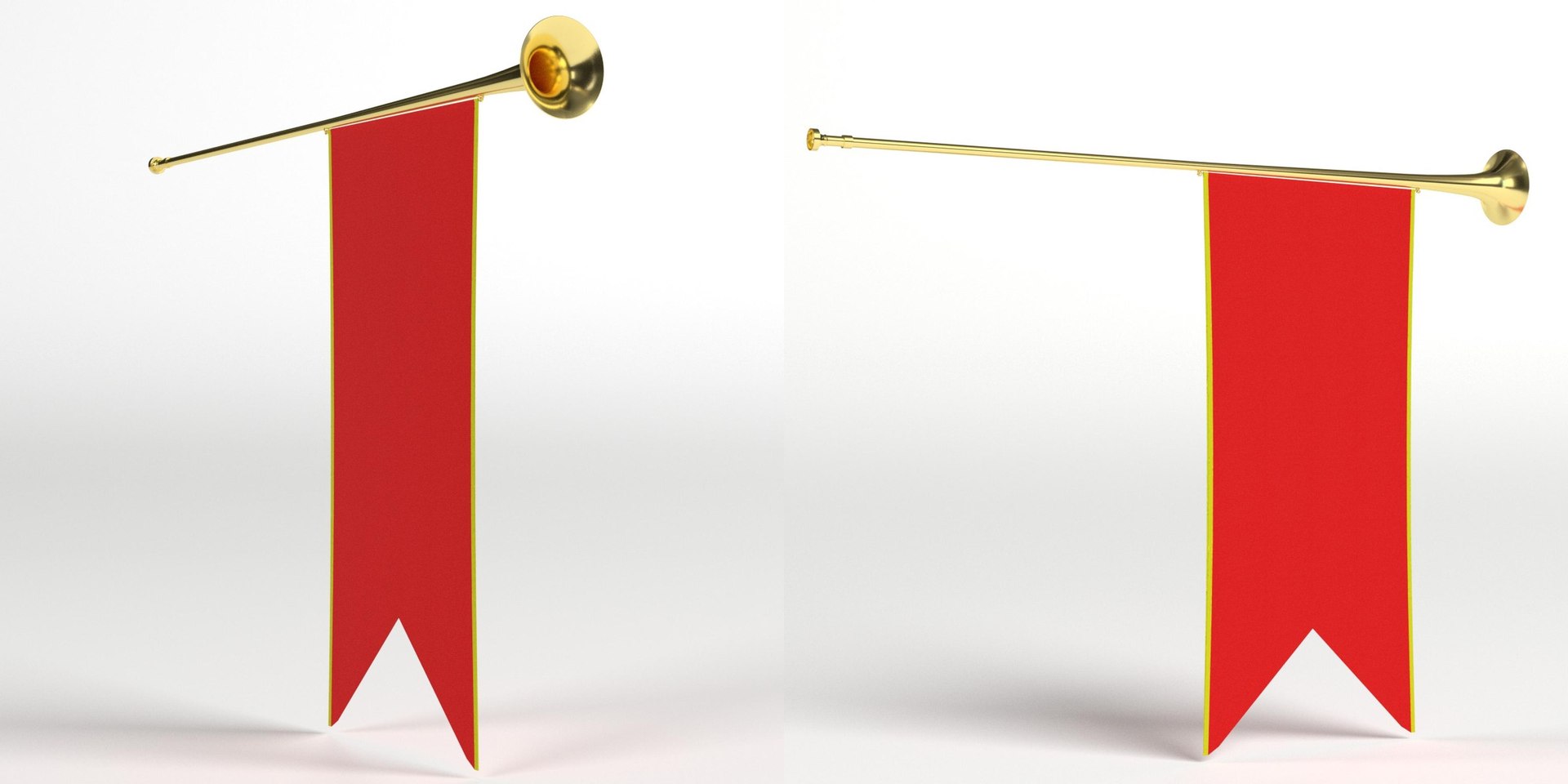 3D Medieval Heraldic Trumpet Banner Model - TurboSquid 1423269