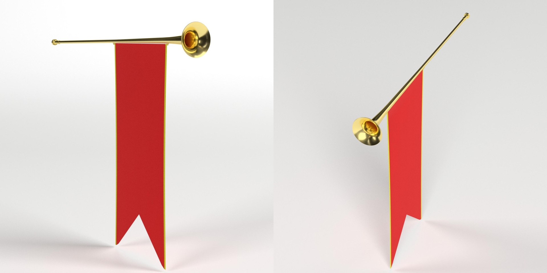 3D Medieval Heraldic Trumpet Banner Model - TurboSquid 1423269
