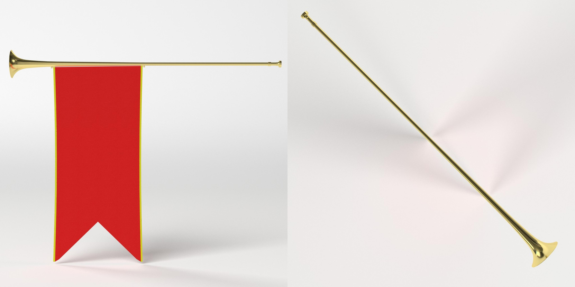 3D medieval heraldic trumpet banner model - TurboSquid 1423269