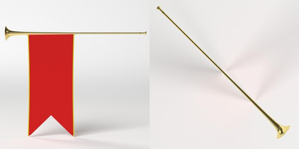 3D medieval heraldic trumpet banner model - TurboSquid 1423269