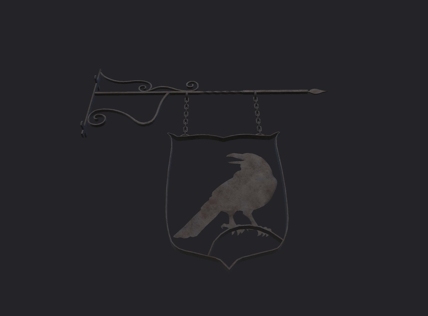 Medieval Raven Guild Sign 3D - TurboSquid 1560318