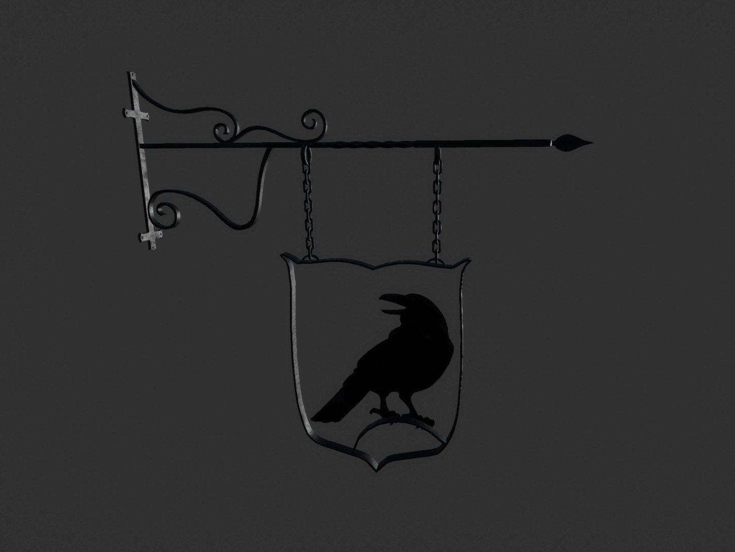 Medieval Raven Guild Sign 3D - TurboSquid 1560318